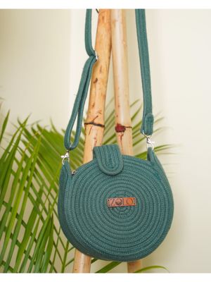 Buy Zolo Label Mini Moon Shaped Pista Green Crossbody Bag Online