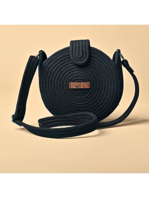 Buy Zolo Label Mini Moon Shaped Black Crossbody Bag Online