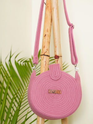 Buy Zolo Label Mini Moon Shaped Pink Crossbody Bag Online
