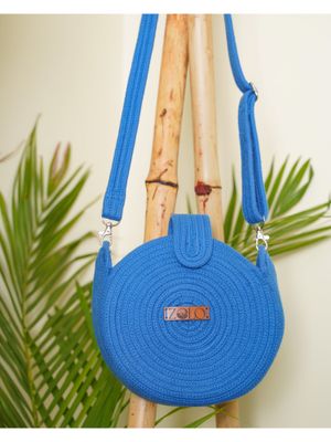 Buy Zolo Label Mini Moon Shaped Blue Crossbody Bag Online
