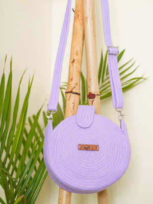 Buy Zolo Label Mini Moon Shaped Lilac Crossbody Bag Online