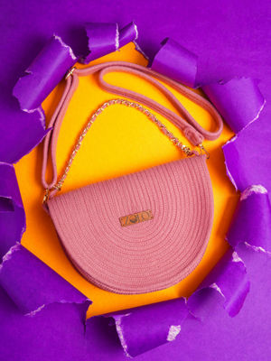 Buy Zolo Label Mauve Cotton Sling Bag Online