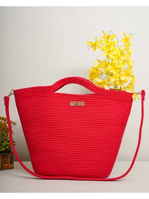 Buy Zolo Label Cotton Red Shoulder Bag Online