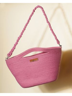 Buy Zolo Label Pink Cotton Basket Bag Online