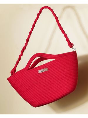 Buy Zolo Label Red Cotton Basket Bag Online