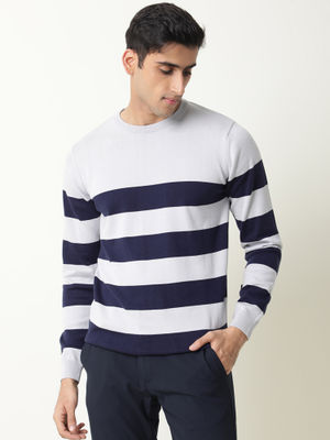 Buy RARE RABBIT Navy Casual Sweater Online