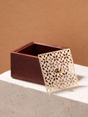 Buy Fabindia Brown Wood Utility Box Online