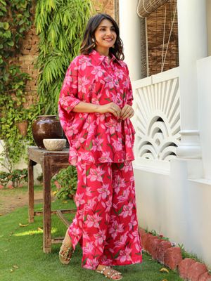 Buy Bunaai Lily Print Co-Ord (Set of 2) Online