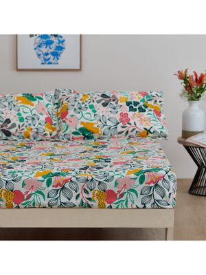 Chumbak Bed Sheets : Buy TEAL By Chumbak Masai Mara Bedsheet Set ...