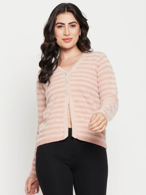 Buy Madame Women Peach Cardigan online