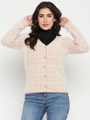 Buy Madame Women Peach Cardigan Online