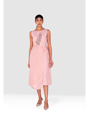 Buy Kaveri Blue Flute Pipes Flap Midi Dress Online