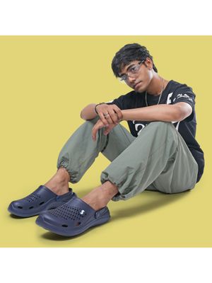 Buy SOLETHREADS Men Navy Blue Solid Clogs Plush Online