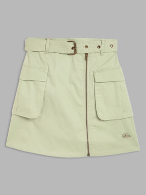 Buy Elle Kids Girls Olive Solid Skirt Online