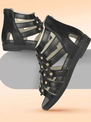 Buy FREEPLAY Girls Black Sandals (UK 11C) Online