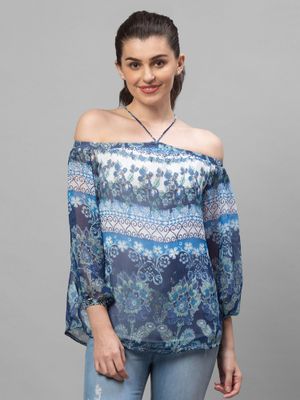 Globus Tops : Buy Globus Blue Printed Top Online | Nykaa Fashion