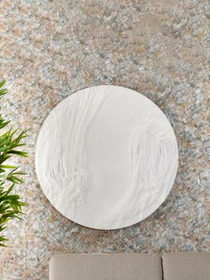 Buy At Home by Nilkamal Abstract Round MDF Wall Painting (White) Online