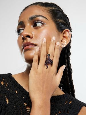Buy WRAPGAME INDIA Snake inspired Multi-Color Vasuki Ring Online