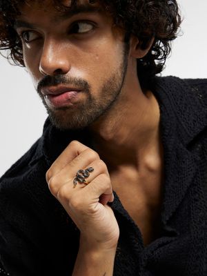 Buy WRAPGAME INDIA Snake inspired Multi-Color Vasuki Ring Online