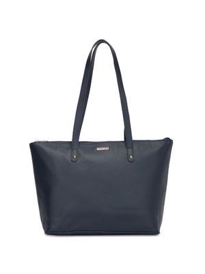 Buy Fastrack Navy Blue Textured Tote Bag For Women Online
