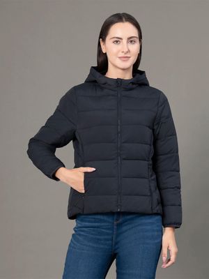 Buy Red Tape Women'S Black Polyester Solid Padded Jacket (L) Online