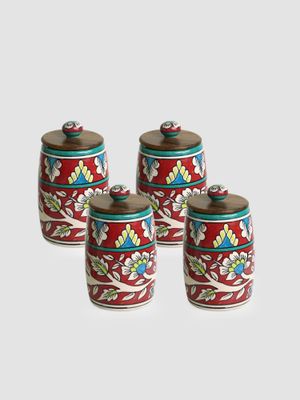 Buy ExclusiveLane Hand-Painted Ceramic Kitchen Storage Jars And ...