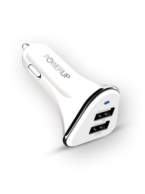 Buy PowerUp 3.4A Triangle Fast Drive Car Charger - White Online