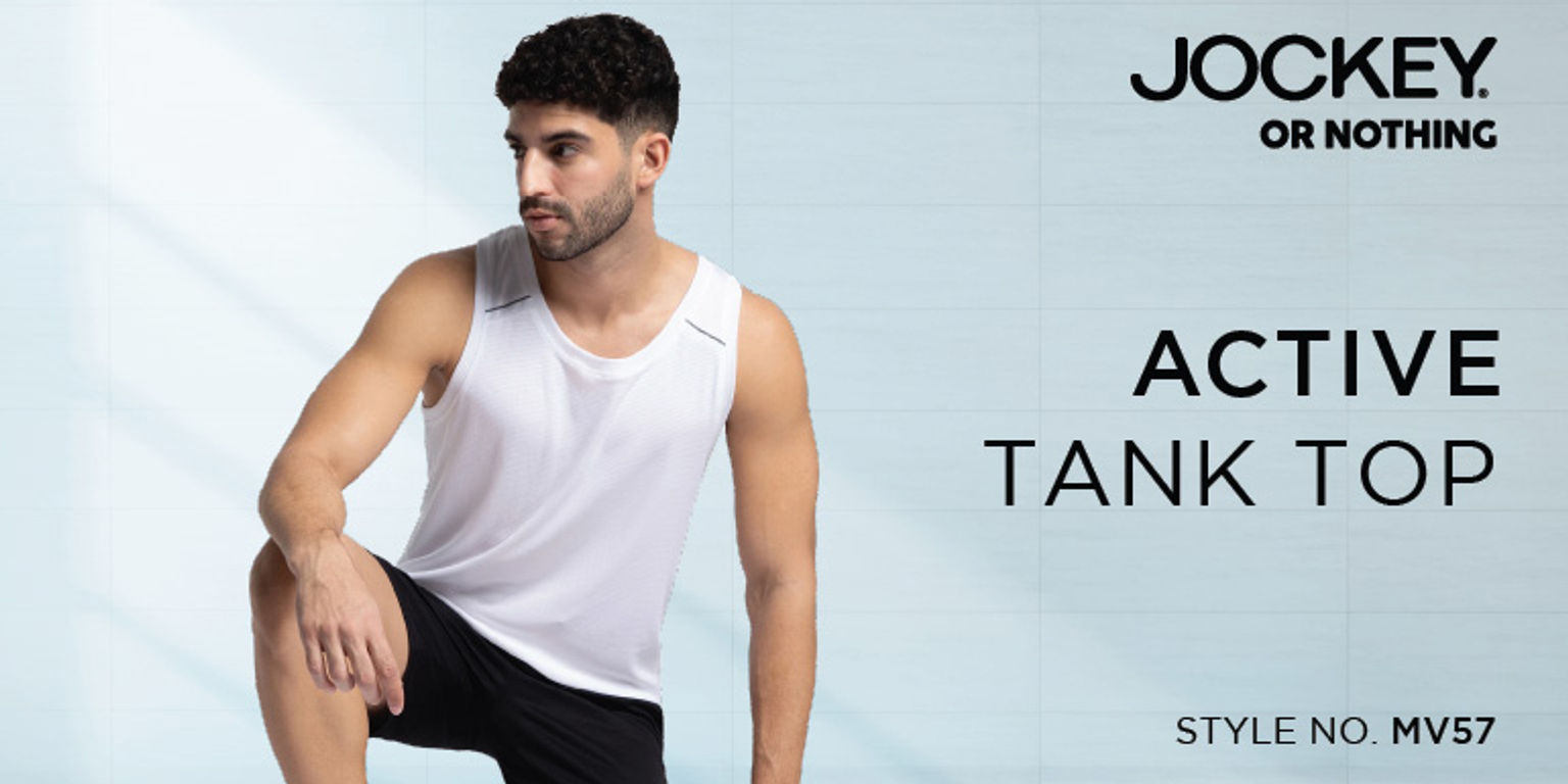Buy Jockey MV57 Men Lightweight Microfiber Solid Active Wear Tank Top ...