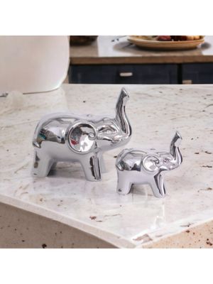 Buy Chocozone Lucky Charm Elephant Mother and Baby Ceramic Showpieces ...