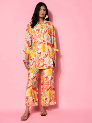 Buy Libas Multi-Colour Printed Co-Ord (Set of 2) (L) Online