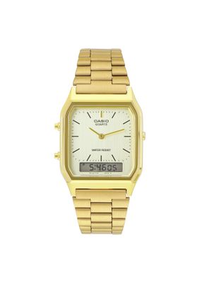 Buy Casio Unisex Vintage Cream Dial Analog & Digital Stainless Steel ...