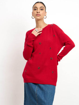 Buy SALT Attire Red Perla Sweater (S) Online