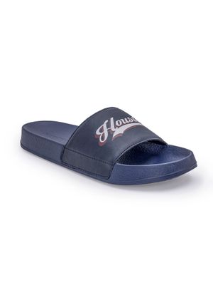 Buy Red Tape Men Printed Navy Sliders Online
