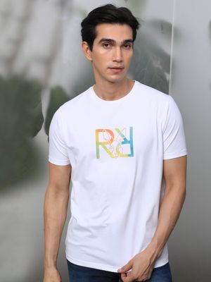 Buy RARE RABBIT Tack White Graphic Printed T-Shirt Online