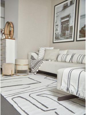 Buy Rugberry MINIMAL ART Reversible Rug - Off White Multi-Color Online