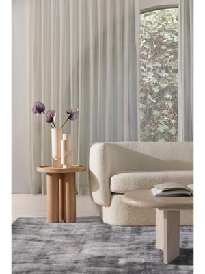 Buy Rugberry Solid Silk Rug - Charcoal Multi-Color Online