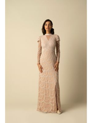 Buy RAISHMA STUDIO Beige Casey Embellished Gown (S) Online
