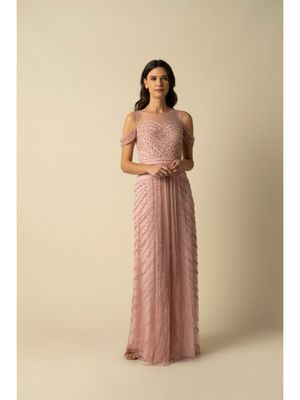 Buy RAISHMA STUDIO Pink Merlot Embellished Gown (S) Online