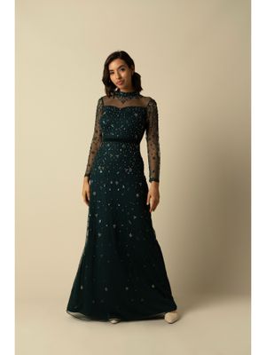 Buy RAISHMA STUDIO Green Ashley Embellished Gown (S) Online