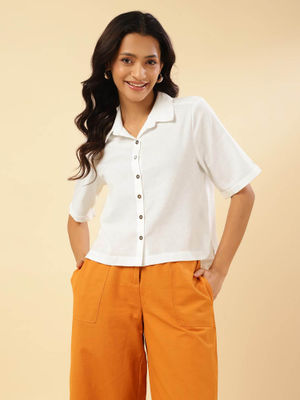 Buy Fabindia White Regular Fit Shirt Online
