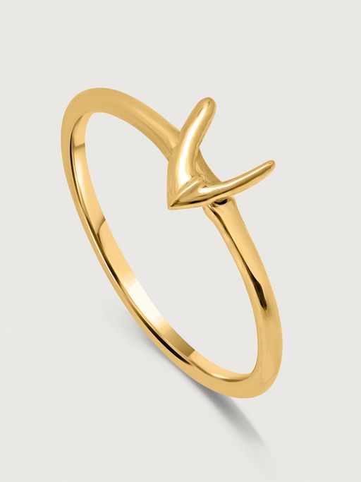 letter v gold ring