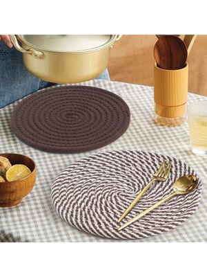 Buy OBSESSIONS Heat Resistant Cotton Trivets with Holder 4Pcs Set Online