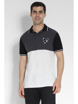 Buy American Eagle Men Grey Colorblock Logo Flex Pique Polo T-Shirt (XS ...