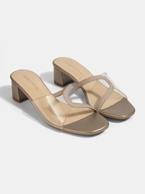 Buy Lemon & Pepper Rose Gold Fancy Sandal Heels (EURO 35) Online