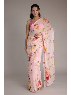 Buy Zari Jaipur Silk with Prints Saree with Unstitched Blouse Online