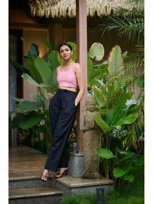 Buy Posh Pants Club Wild Whim Black Cotton Pant (XS) Online