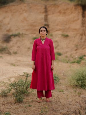 Buy maidaan Jazzberry Kurta -Pink (Set of 2) Online