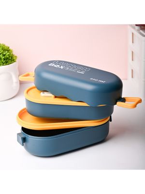 Buy Voncasa Blue Color Plastic Lunch Box with Spoon (850 ml) Online
