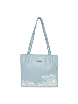 Buy Caprese Medium Powder Blue Casual Tote Handbag Online