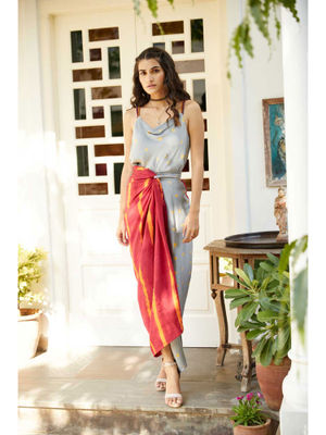 Buy Aapro Label Tulip Wrap Dress Online